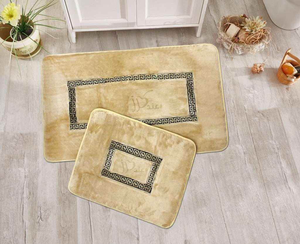 luxurious Greek key bath mat set - Karaz